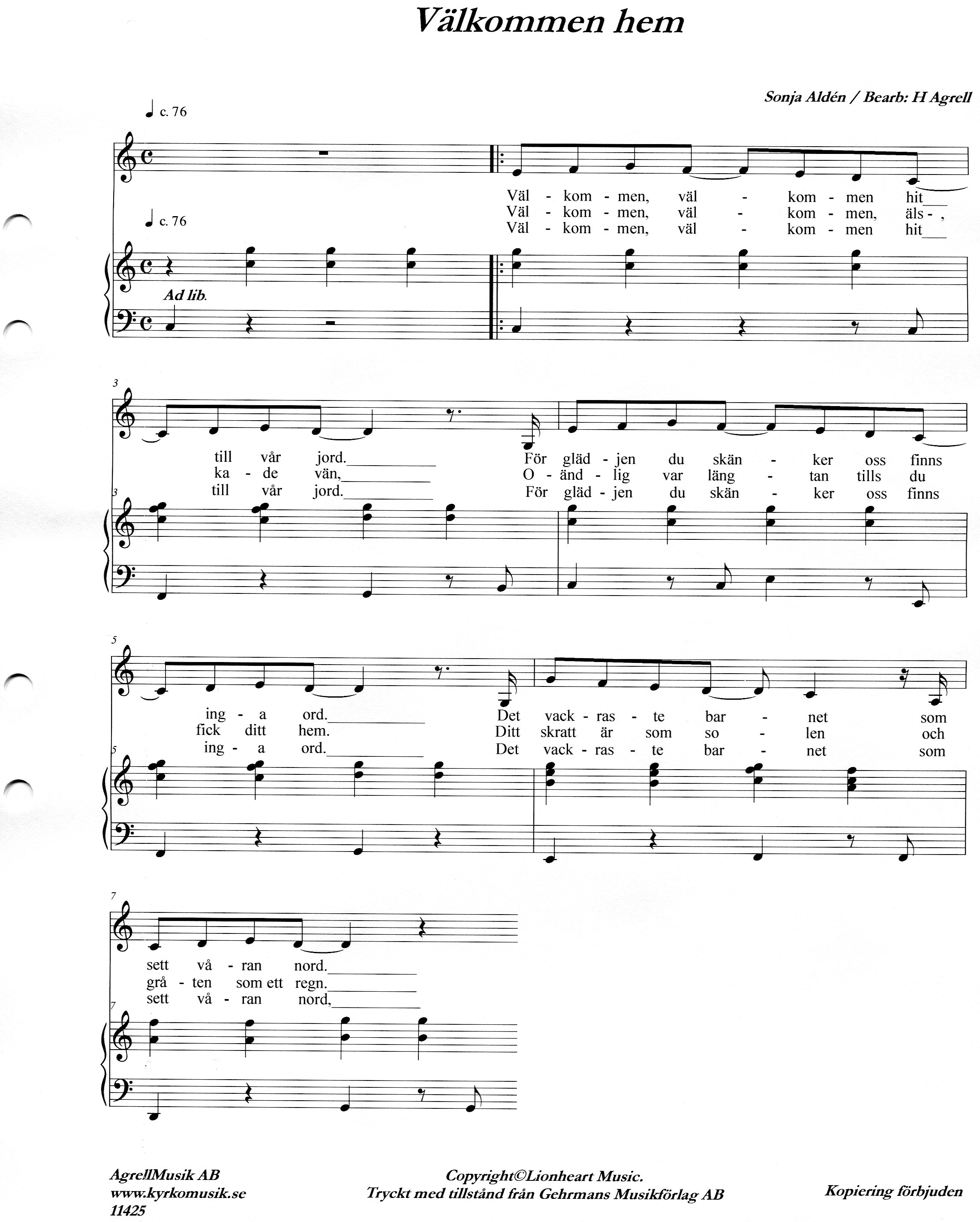 Välkommen hem / Sonja Aldén